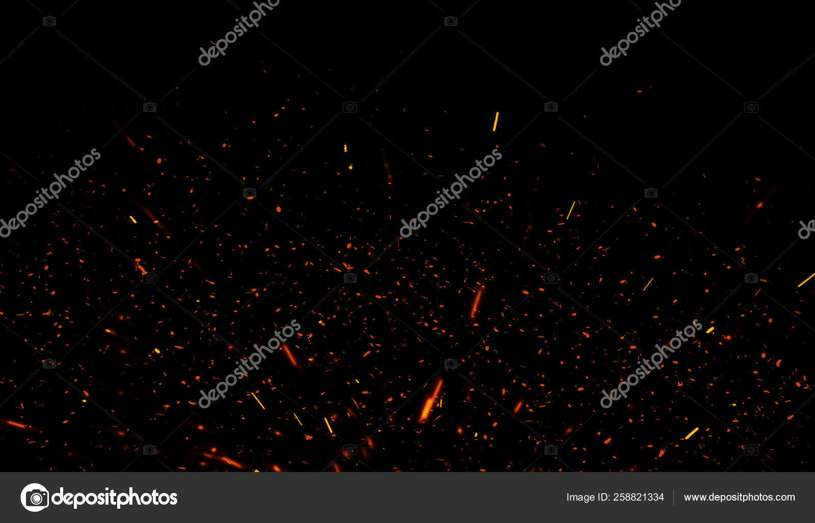 Colorful particles effect dust debris isolated on black background ...