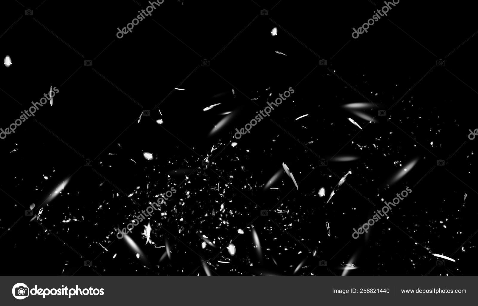 Random fire ember flying fire sparks particles isolated on the black ...