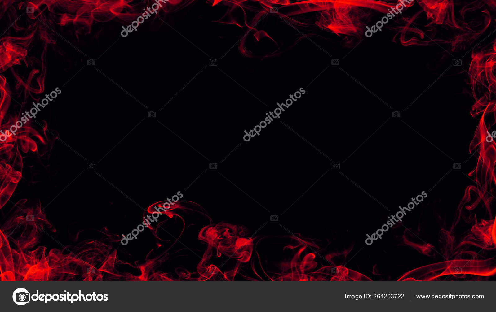 Red frame smoke misty texture effect for film , text or space . Border ...