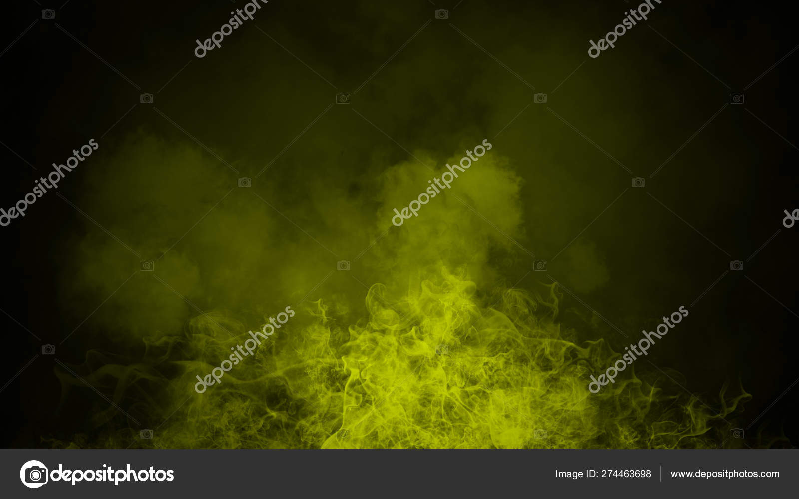 Yellow fog and mist effect on black background. Smoke texture Stock ...