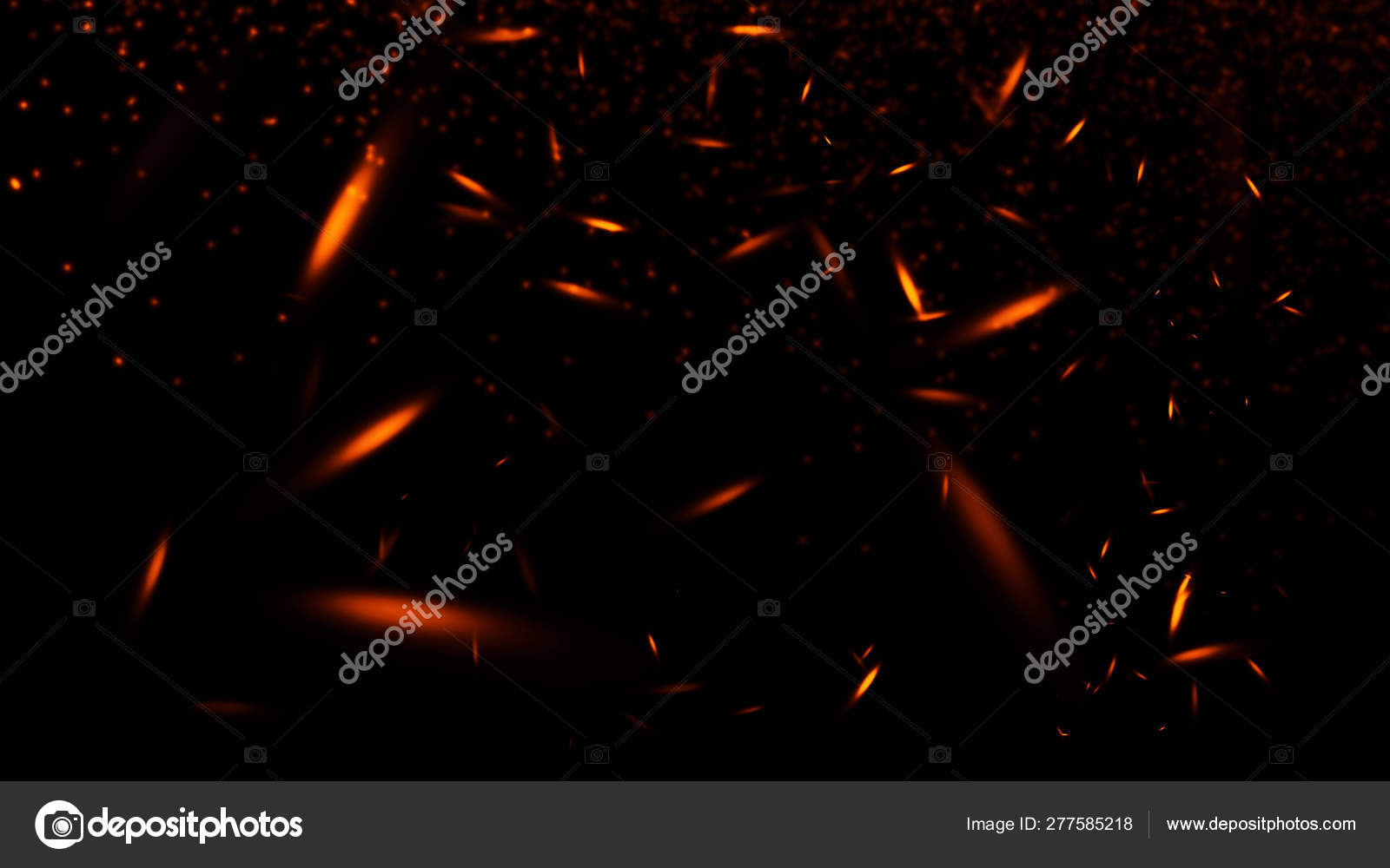 Fire embers particles texture overlays . Burn effect on isolated black ...