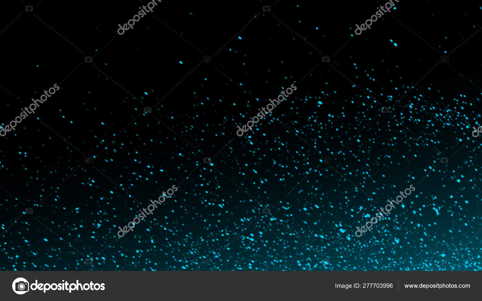 Random blue embers flying sparks particles isolated on the black ...