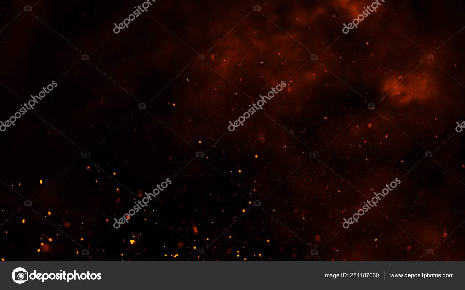 Perfect fire particles embers on background . Smoke fog misty texture ...