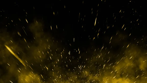 Gold abstract bokeh background. real dust particles with real lens ...