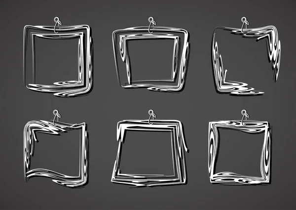 Abstract Frame Set. Hand drawn square frames. Grunge frames. Dirty ...