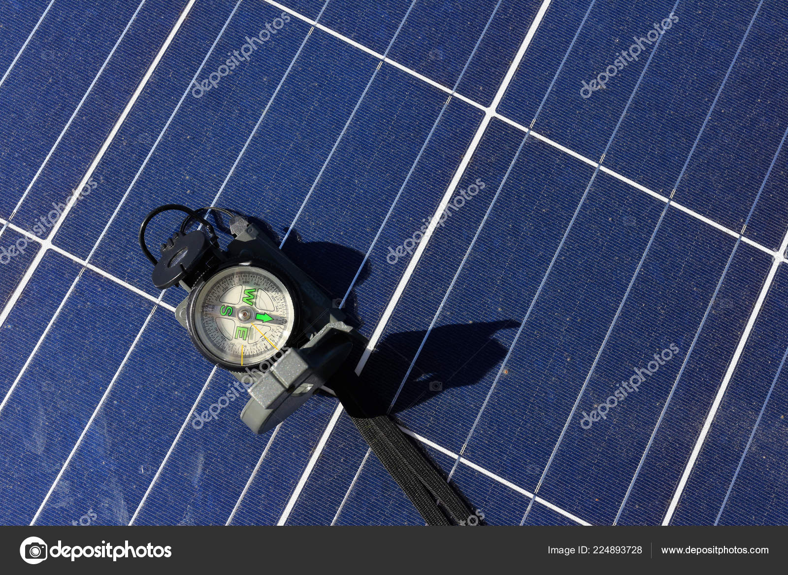 Compass Solar Panel Importance Direction Concept — Stock Photo ...