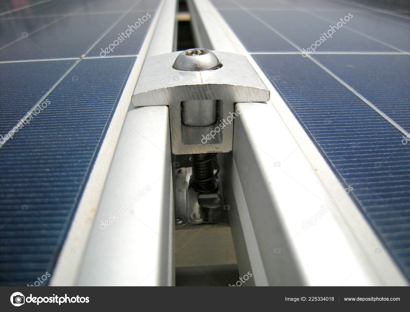 Middle Clamp Solar Panel Installation Stock Photo by ©WichienTep 225334018