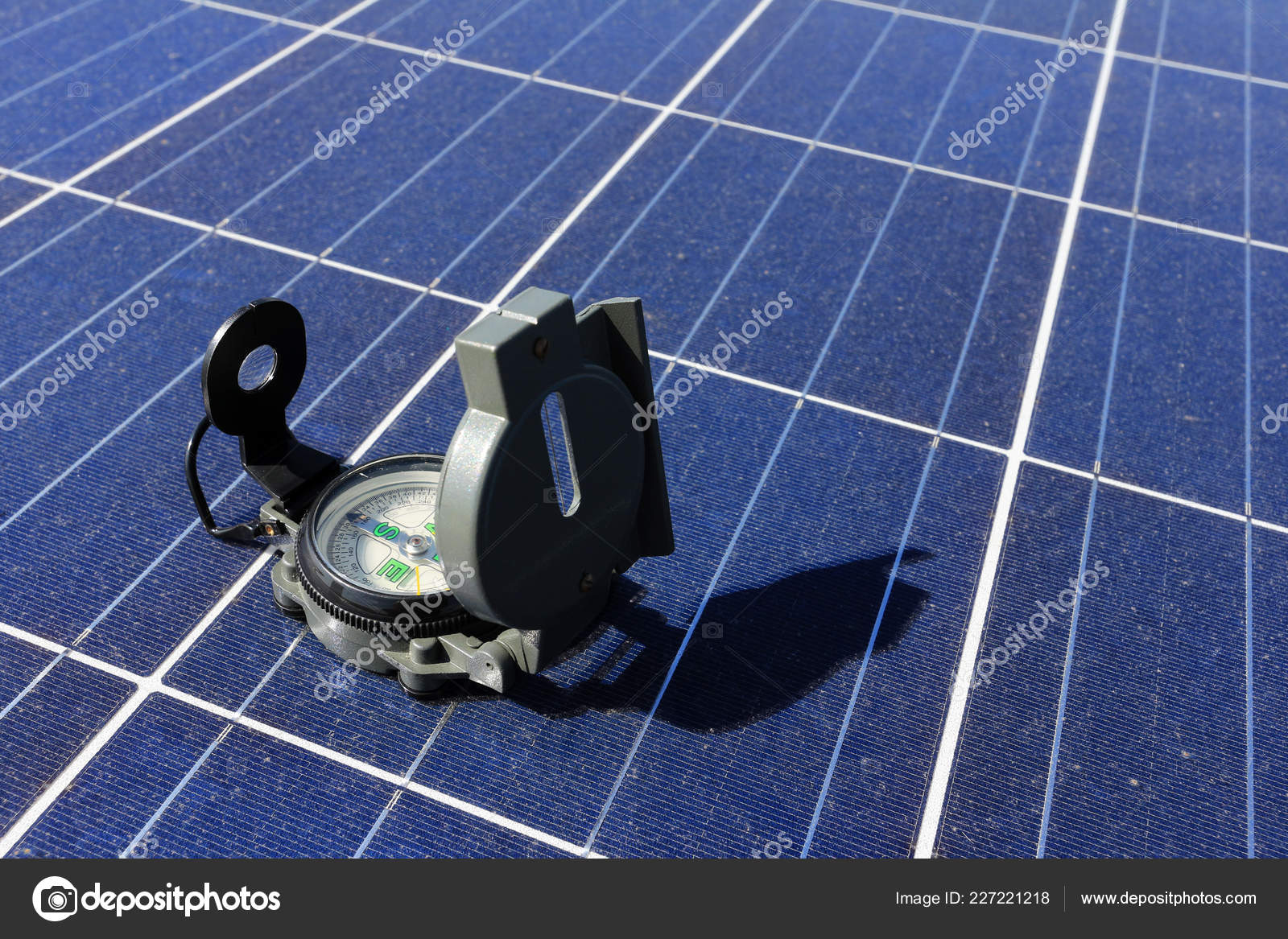 Compass Solar Panel Importance Direction Concept — Stock Photo ...