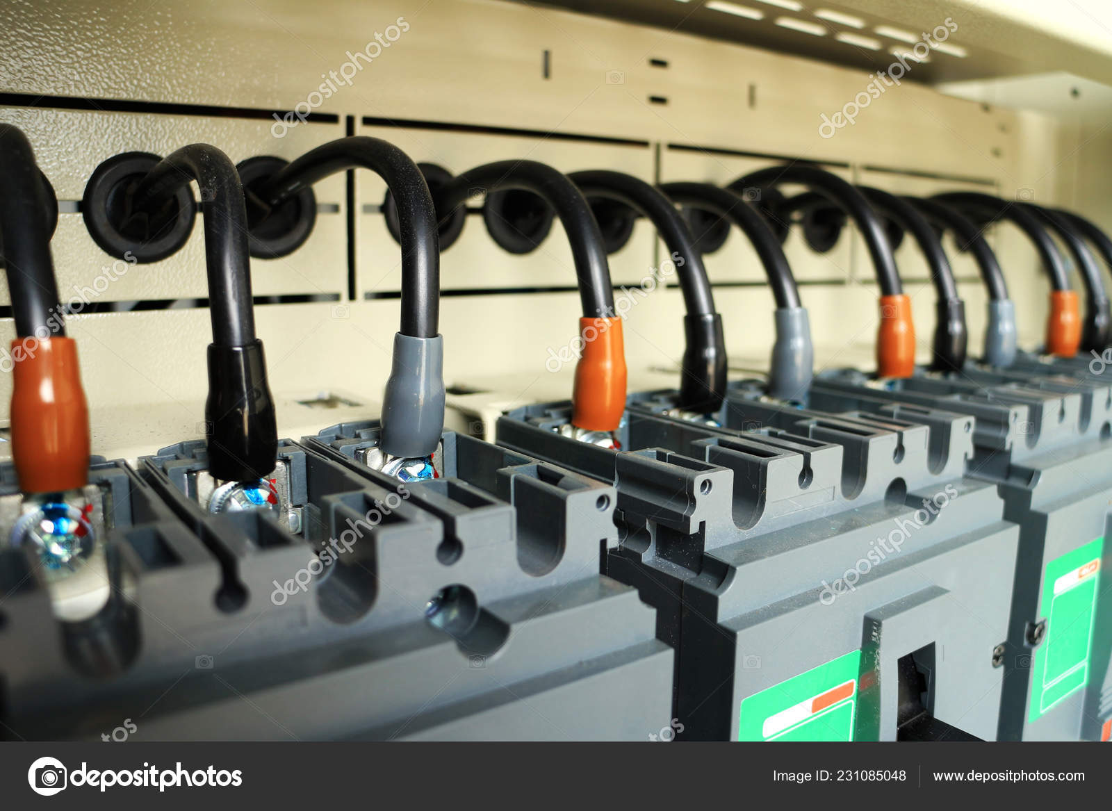 Cable Connection Circuit Breakers Switchboard Stock Photo by ...