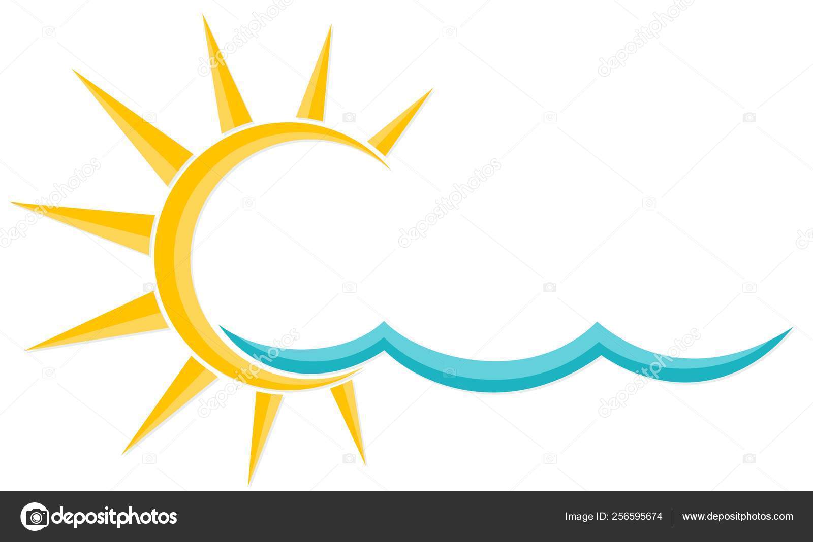 Sun Blue Wave Symbol Stock Vector Image by ©Designer_an #256595674