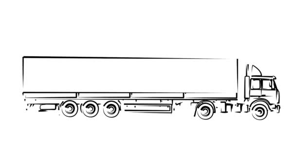 Sebuah Sketsa Dari Truk Panjang Vektor Stok oleh ©Designer_an 277816288