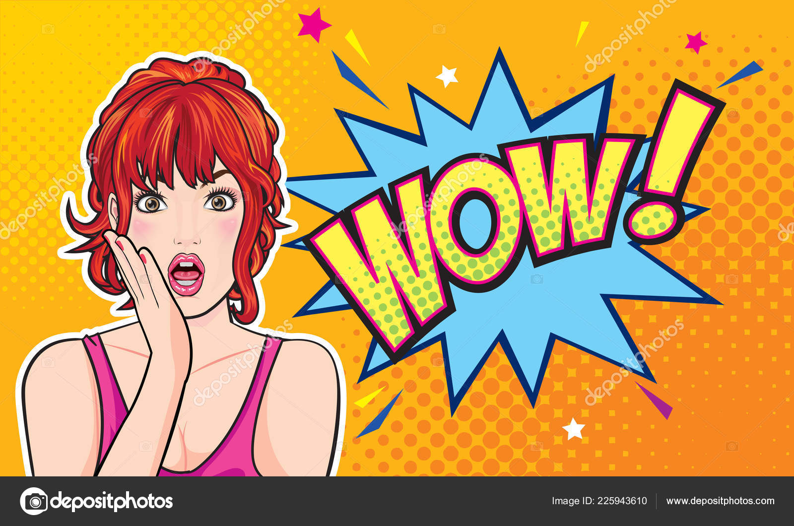 Pink Cartoon Surprised Mouth