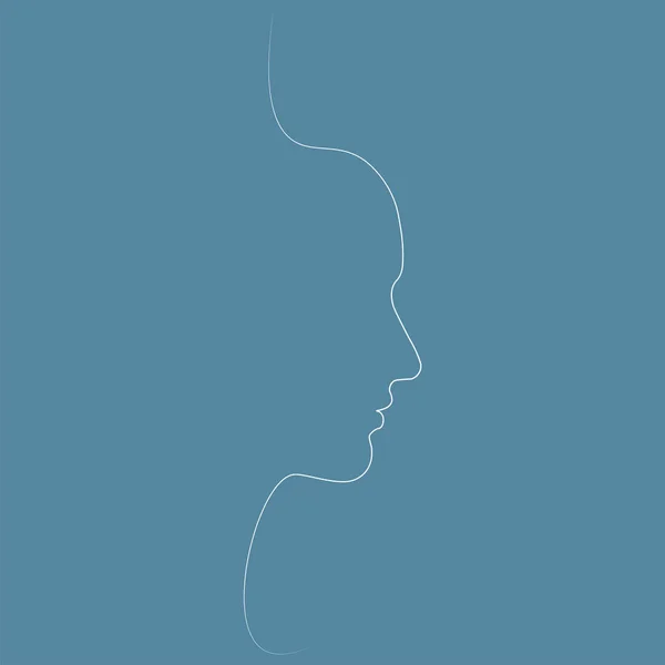 Girls Silhouette One White Line Colored Background Illustration Free ...