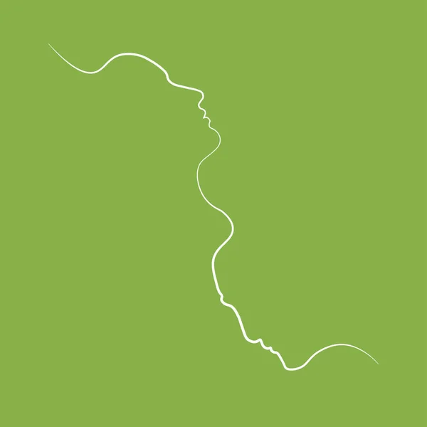 Girls Silhouette One White Line Colored Background Illustration Free ...