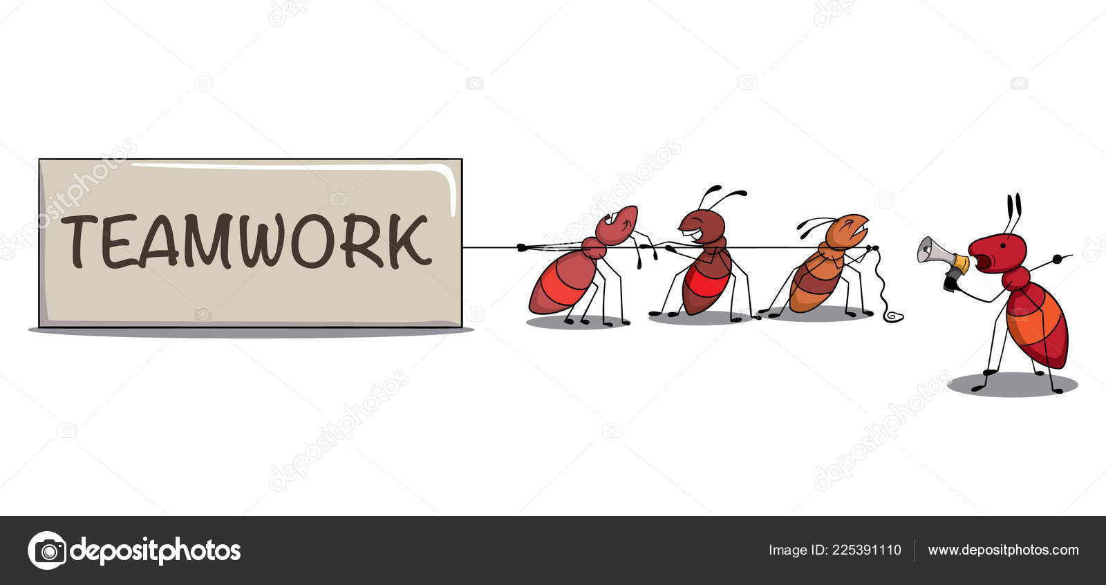 Animals Teamwork Cartoon