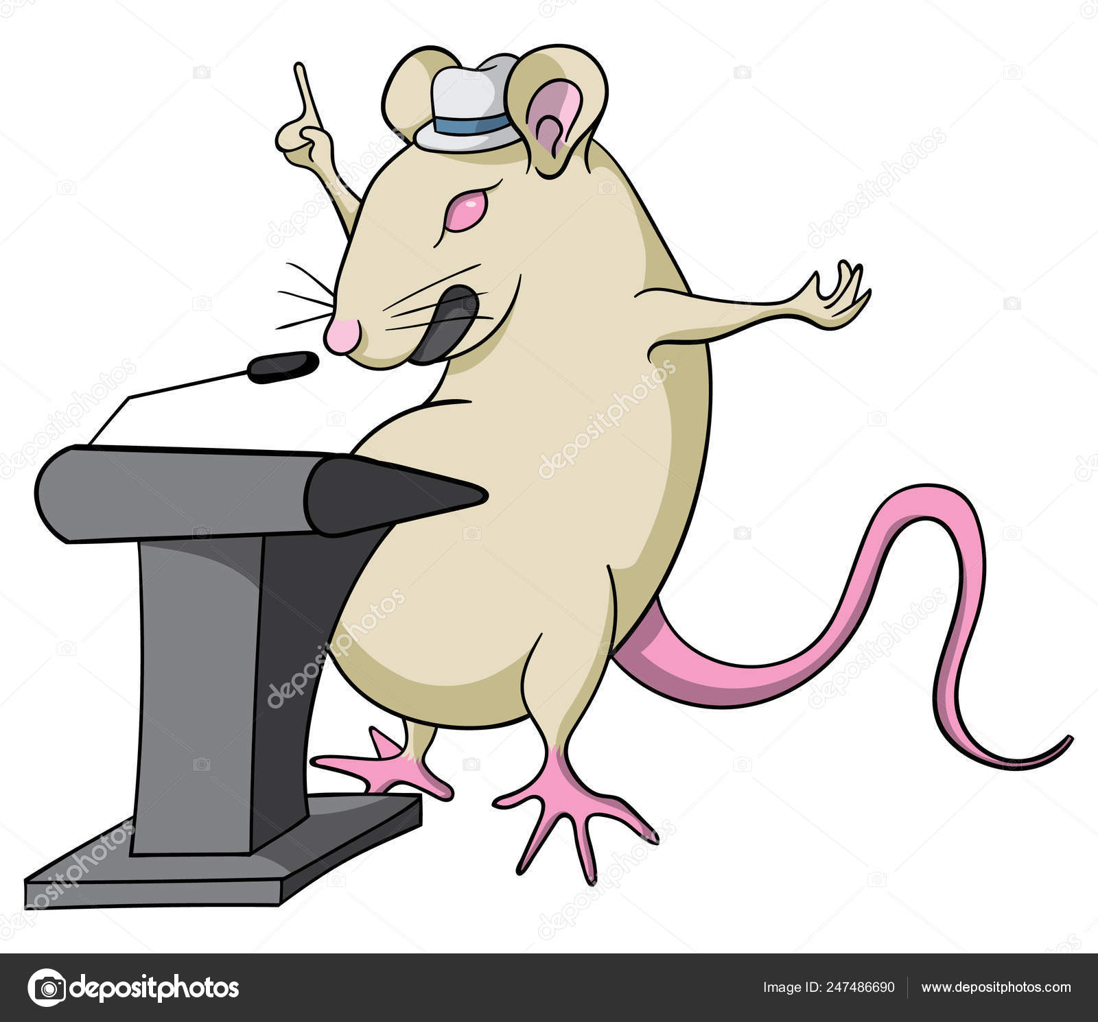 Rat Speaker Isolated White Background Stock Vector by ©Basjan 247486690