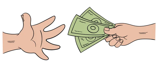 Hand holding money drawing Stock Vector Image by ©Krisdog #15329817