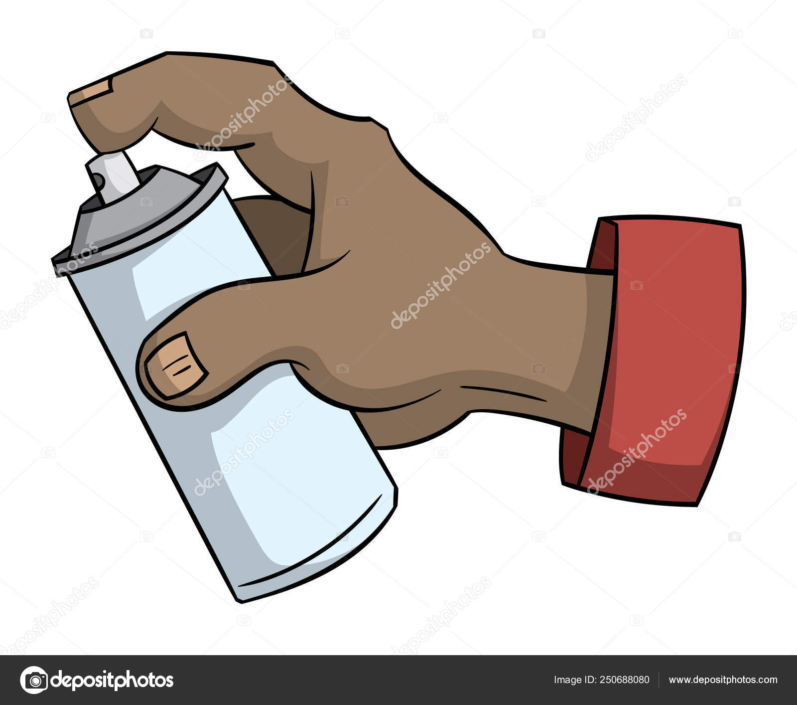 Spray Can Cartoon With Hand