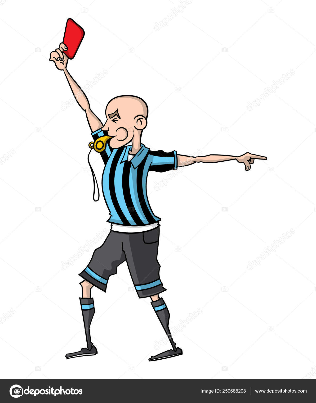 Image vectorielle Arbitre Bande Dessinée Montrant Carton Rouge ...