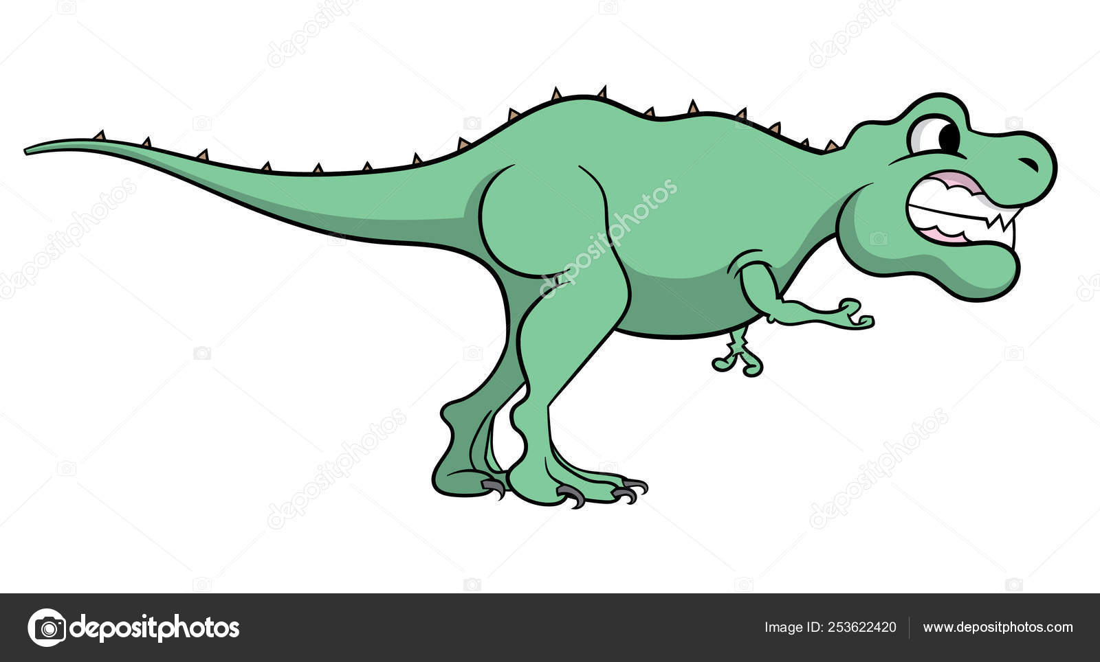 Cartoon Character Cute Funny Rex Isolated White Background Vector ...