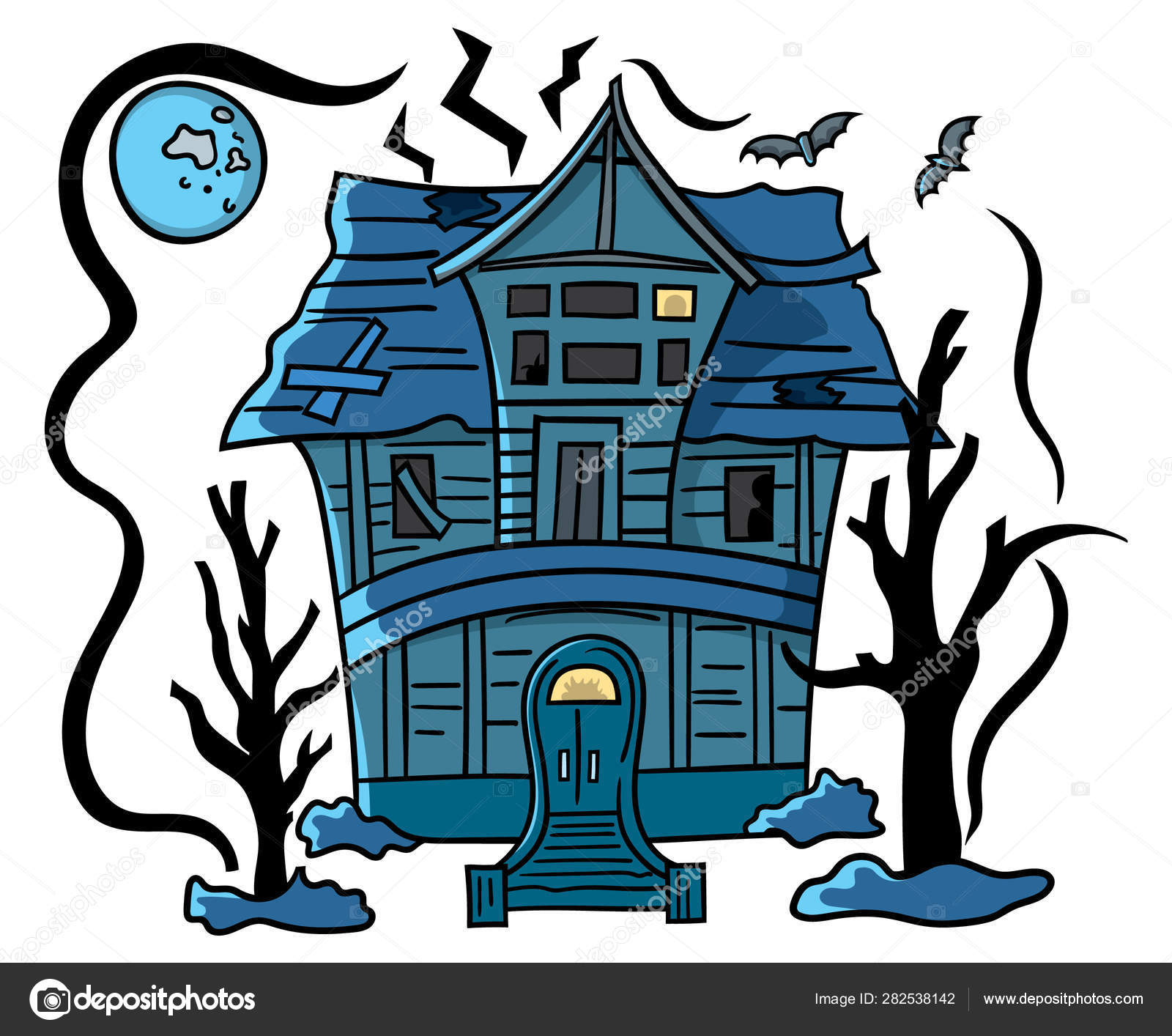 Haunted House Cartoon Drawing