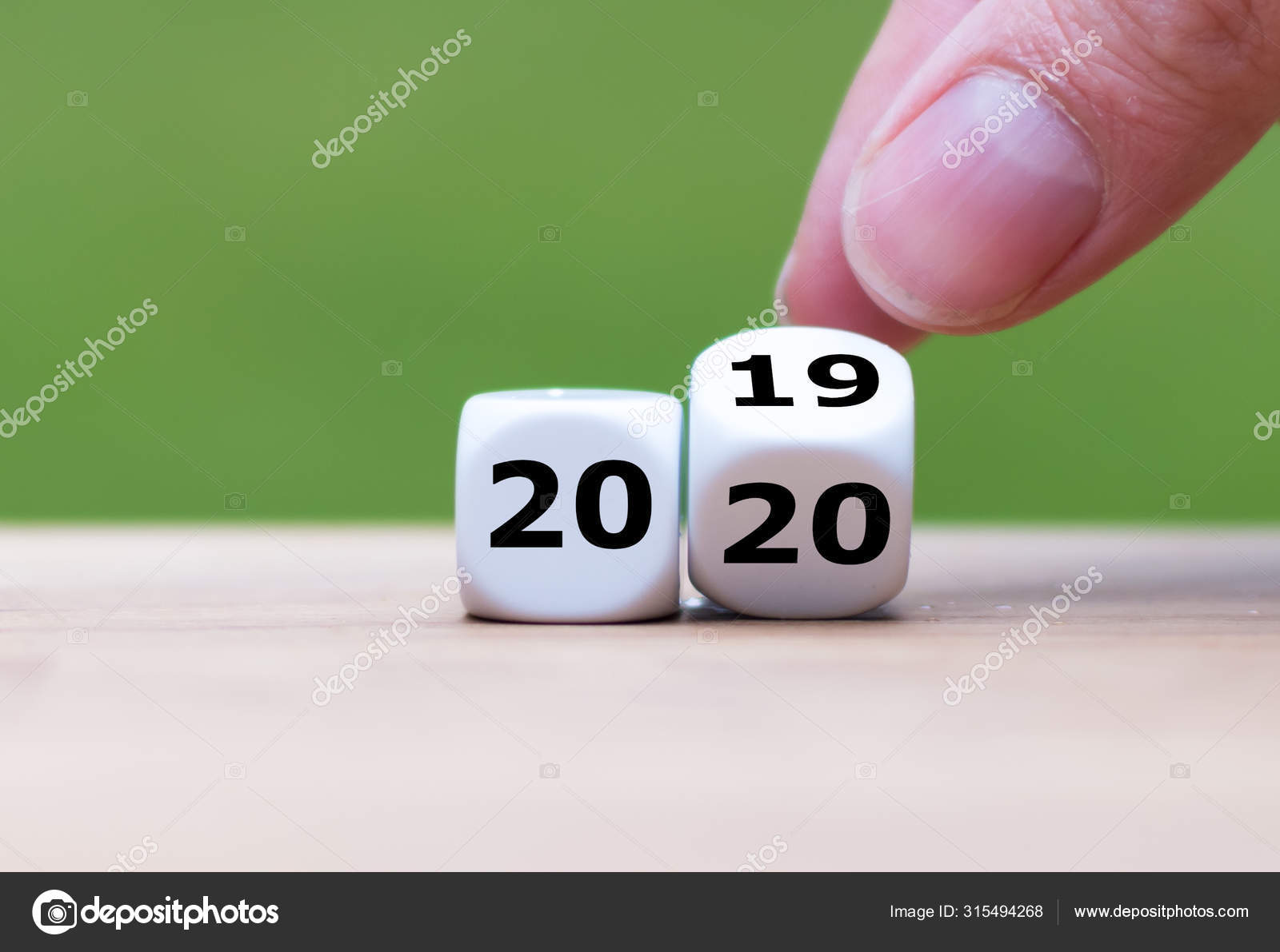Dice symbolize the change to the new year 2020 — Stock Photo ...
