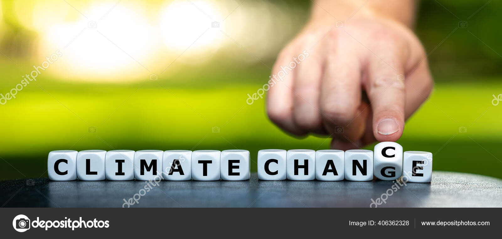 Hand Turns Dice Changes Expression Climate Change Climate Chance ...