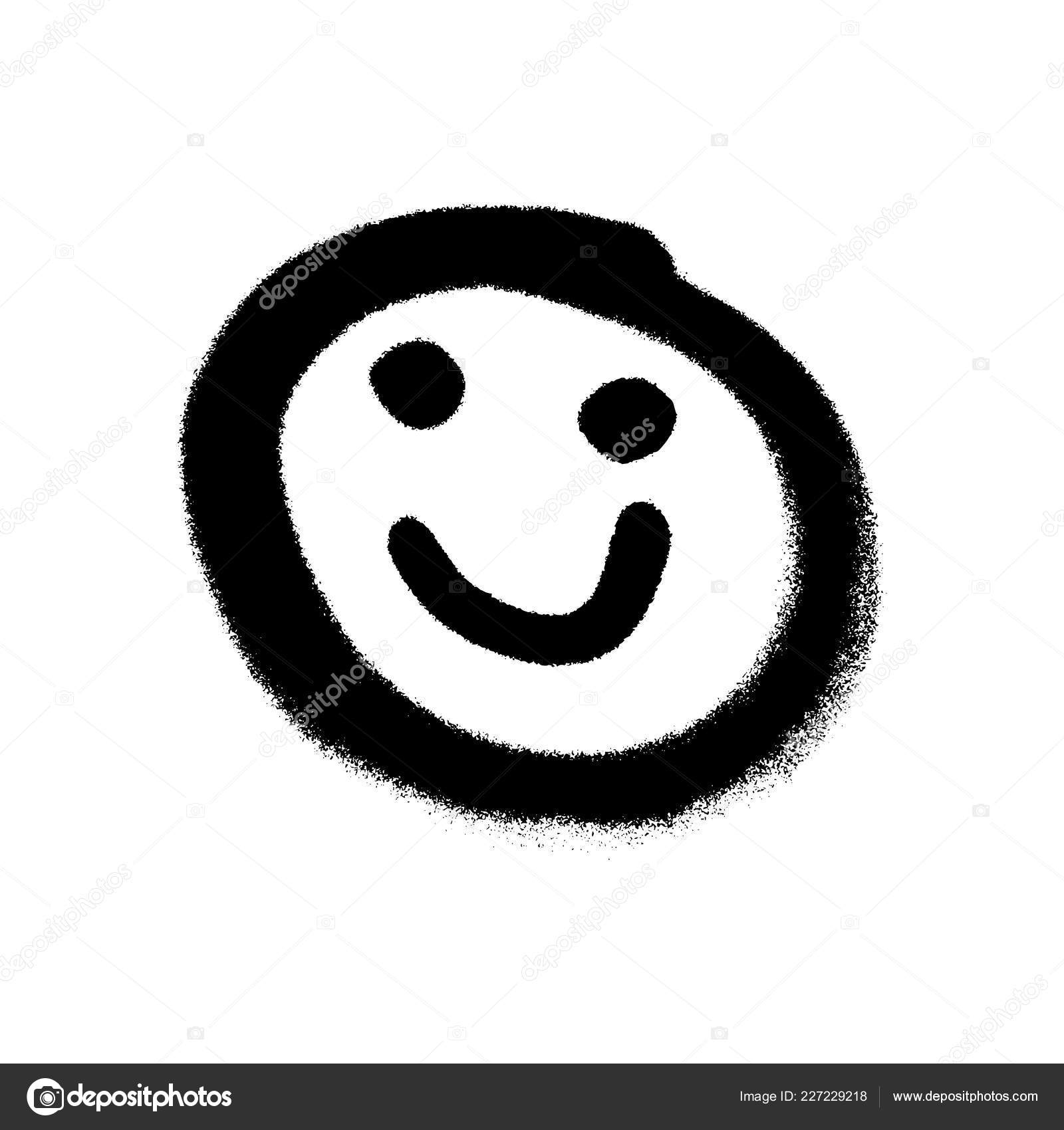 Graffiti grunge emoji with black ond white colour Stock Vector Image by ...