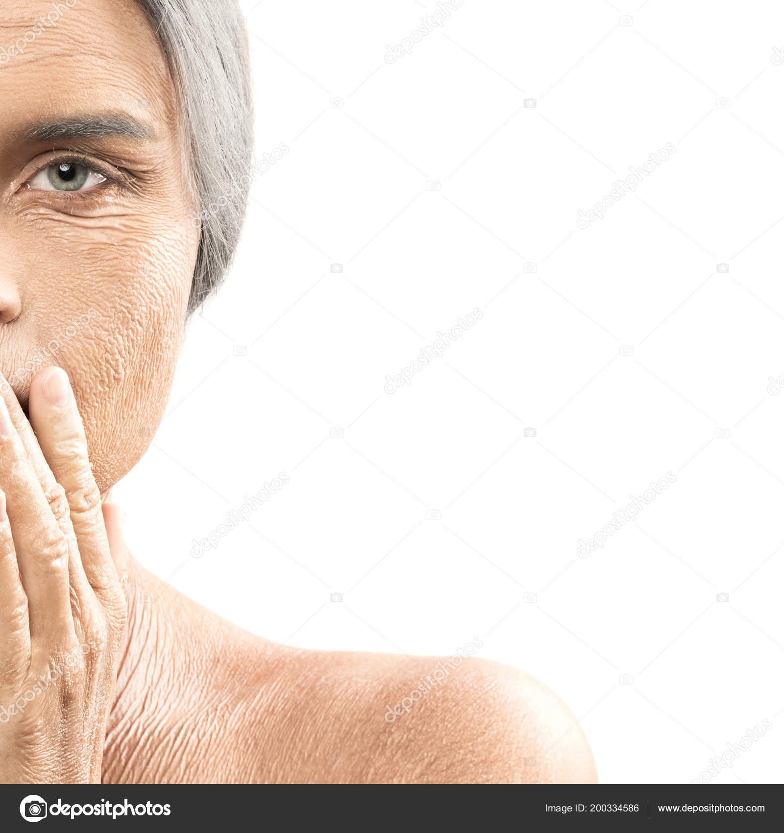 Face Elderly Woman White Background Stock Photo by ©AY_PHOTO 200334586