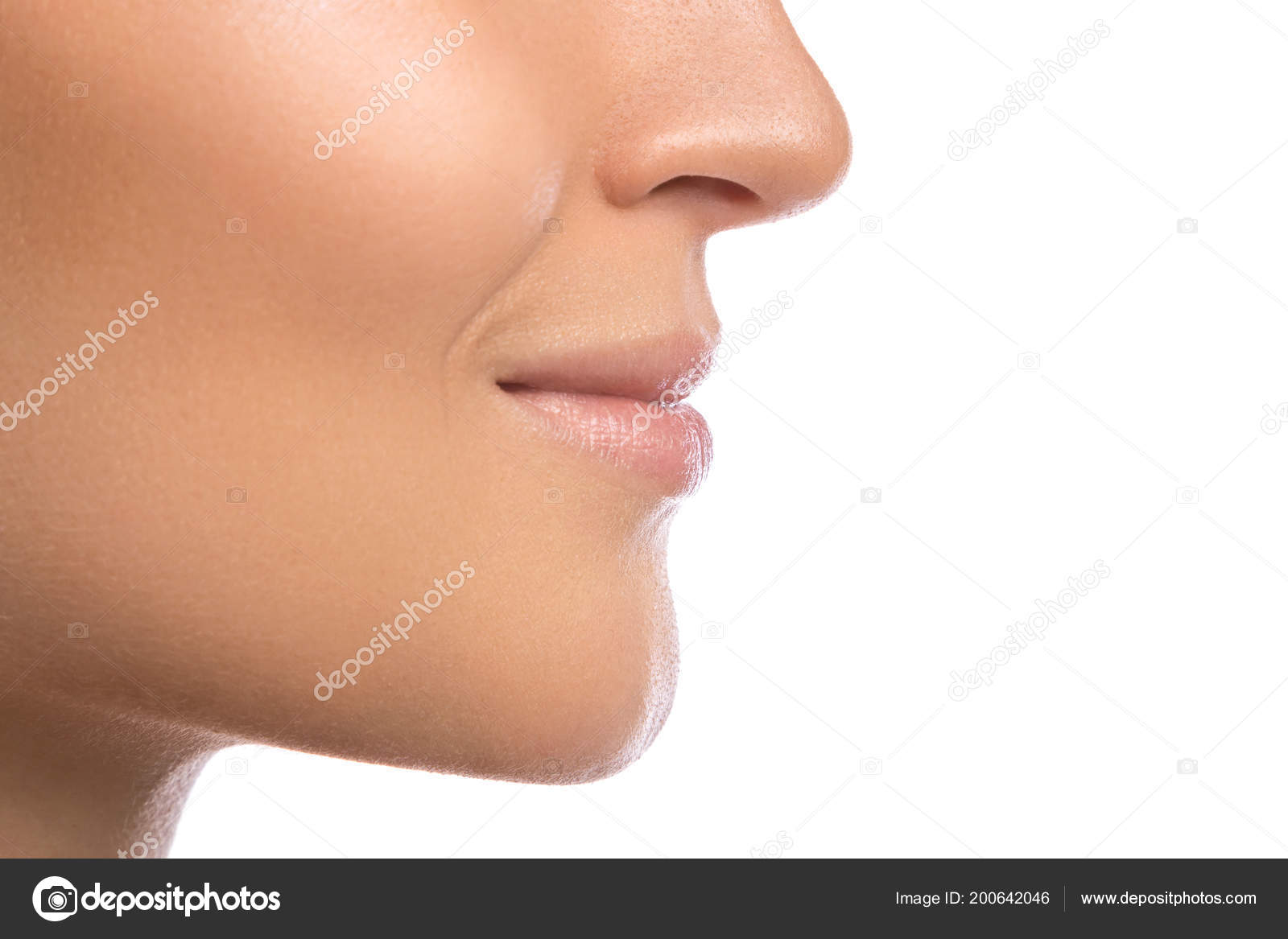 Beautiful Female Face White Background Stock Photo by ©AY_PHOTO 200642046