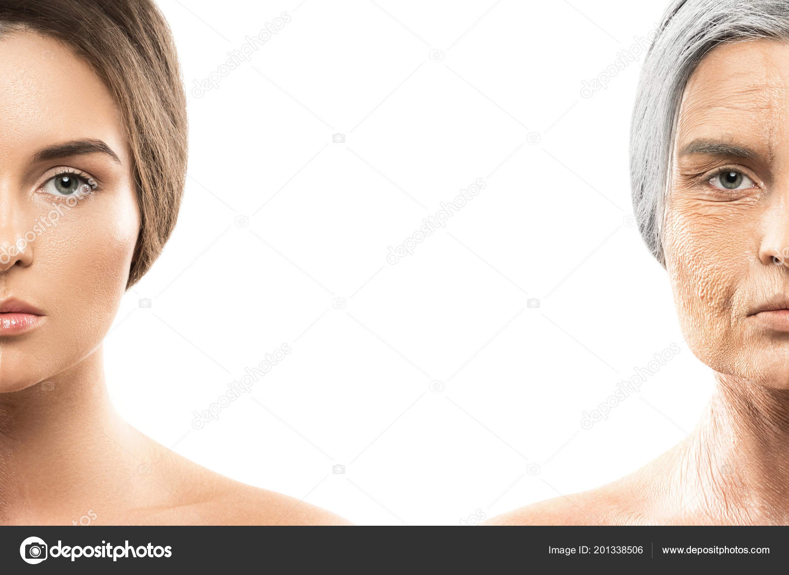 Aging Concept Comparison Young Old Real Result Achieved Work ...