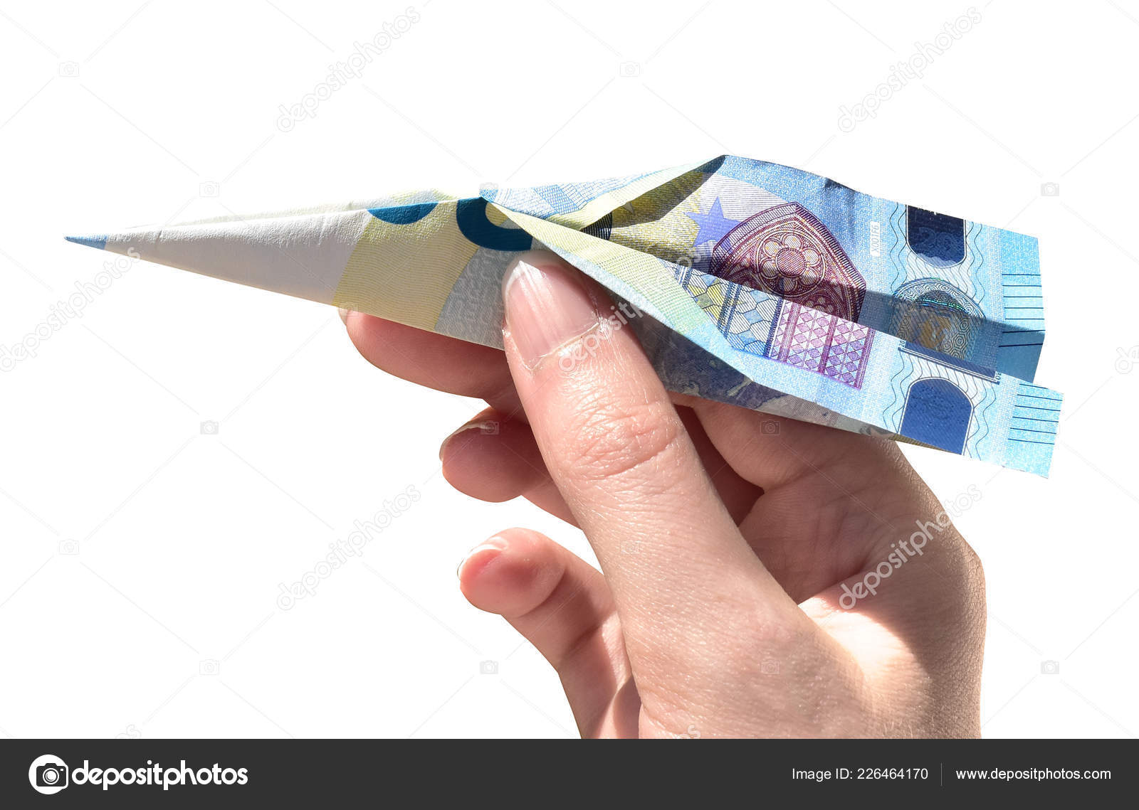 Banknote Folded Paper Plane Hand Stock Photo by ©sunnychicka 226464170