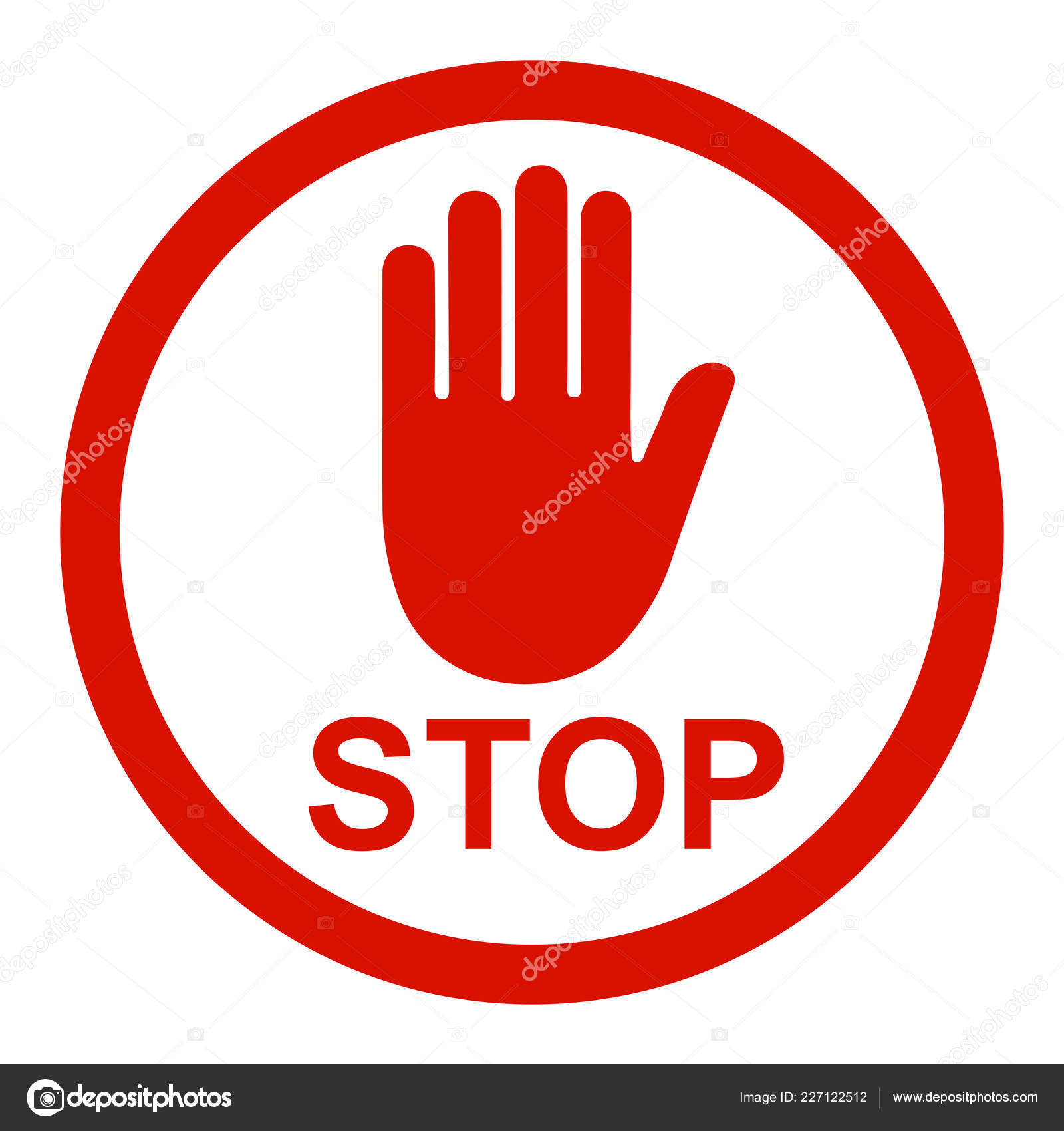 Stop Ikon Tanda Dengan Tangan Dalam Lingkaran Vektor Stok Vektor Stok ...