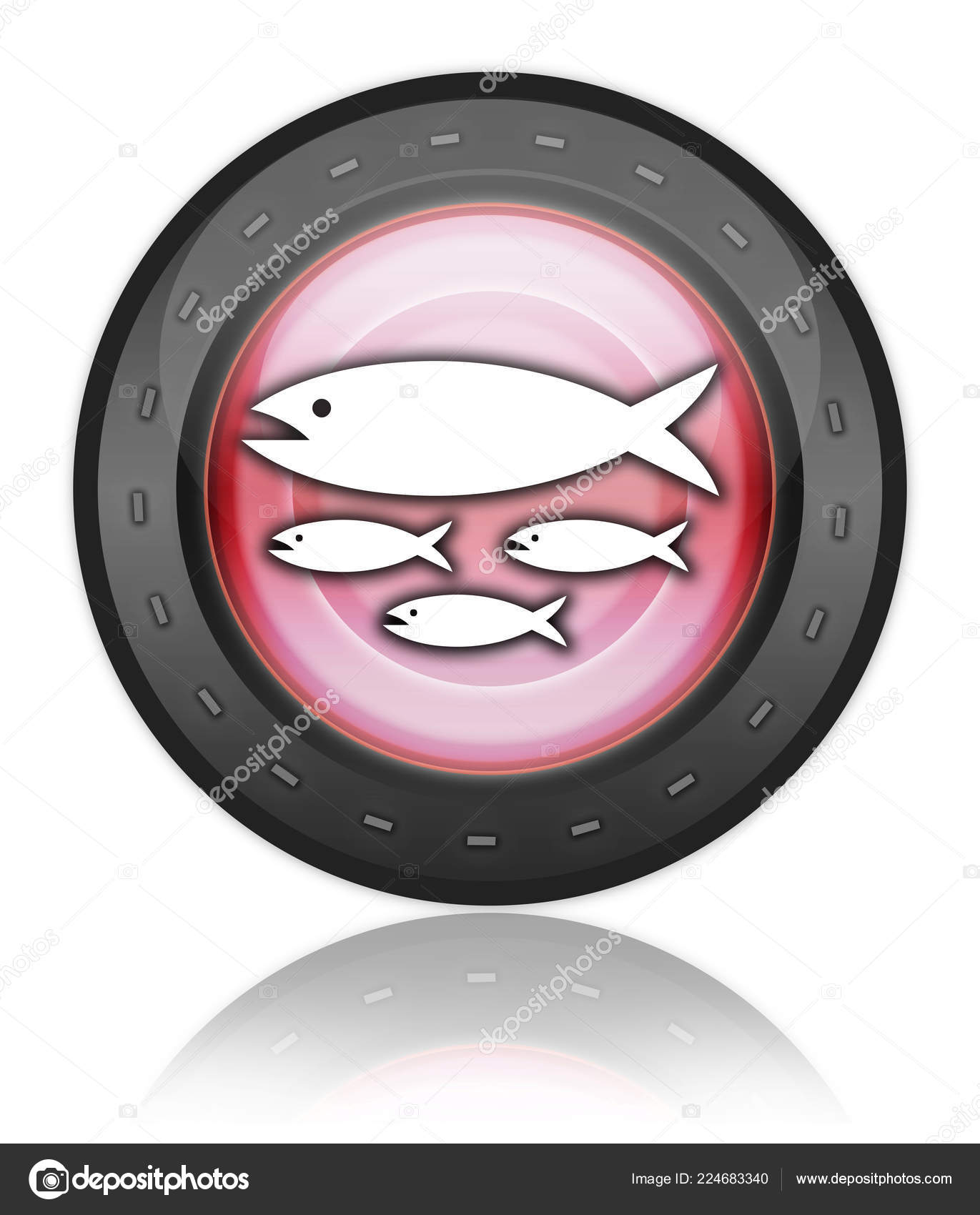 Icon Button Pictogram Fish Hatchery Symbol Stock Illustration by ...