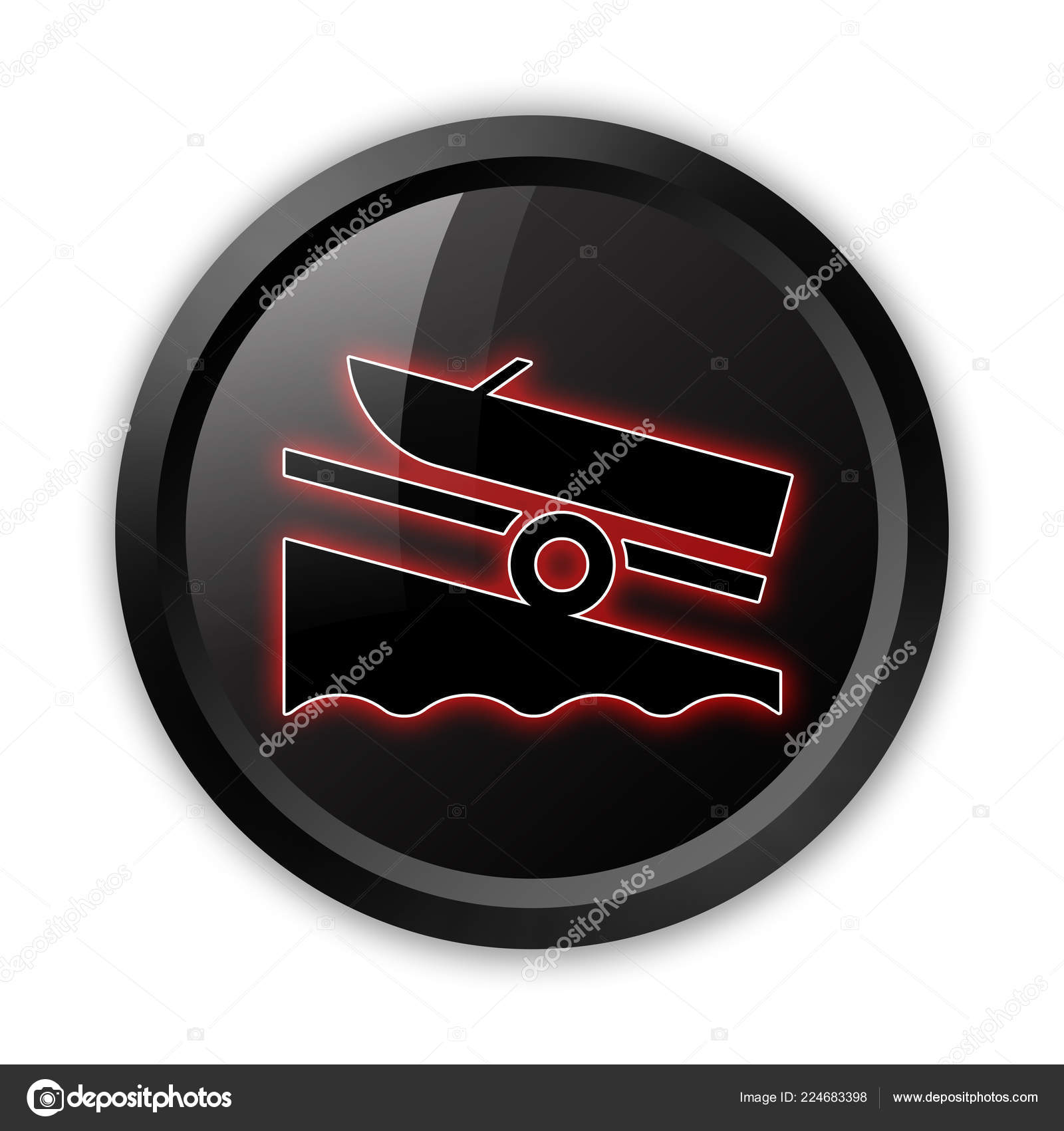 Icon Button Pictogram Boat Ramp Symbol Stock Photo by ©mindscanner ...