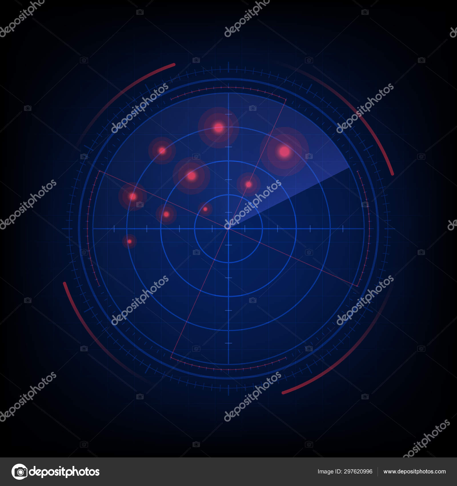 Futuristic Radar Screen Searching Target Stock Vector Image by ...