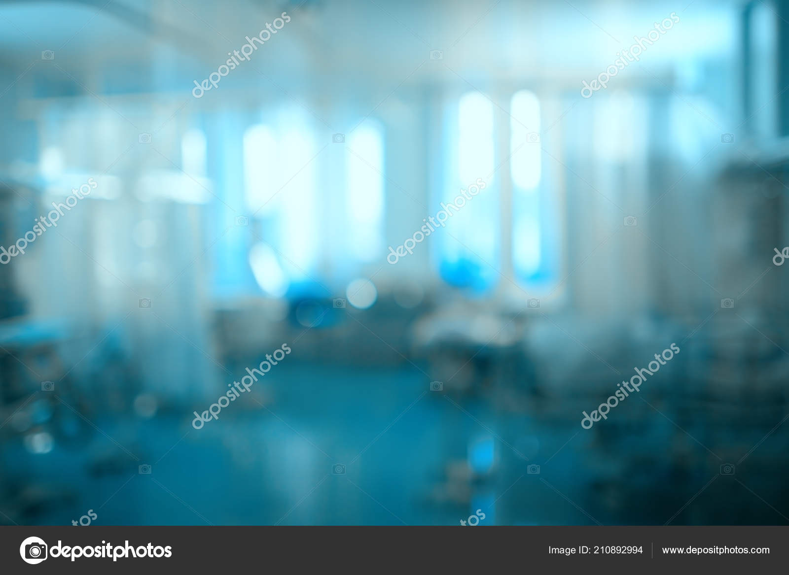 Blurred Hospital Room Several Beds Separated Screen Unfocused ...