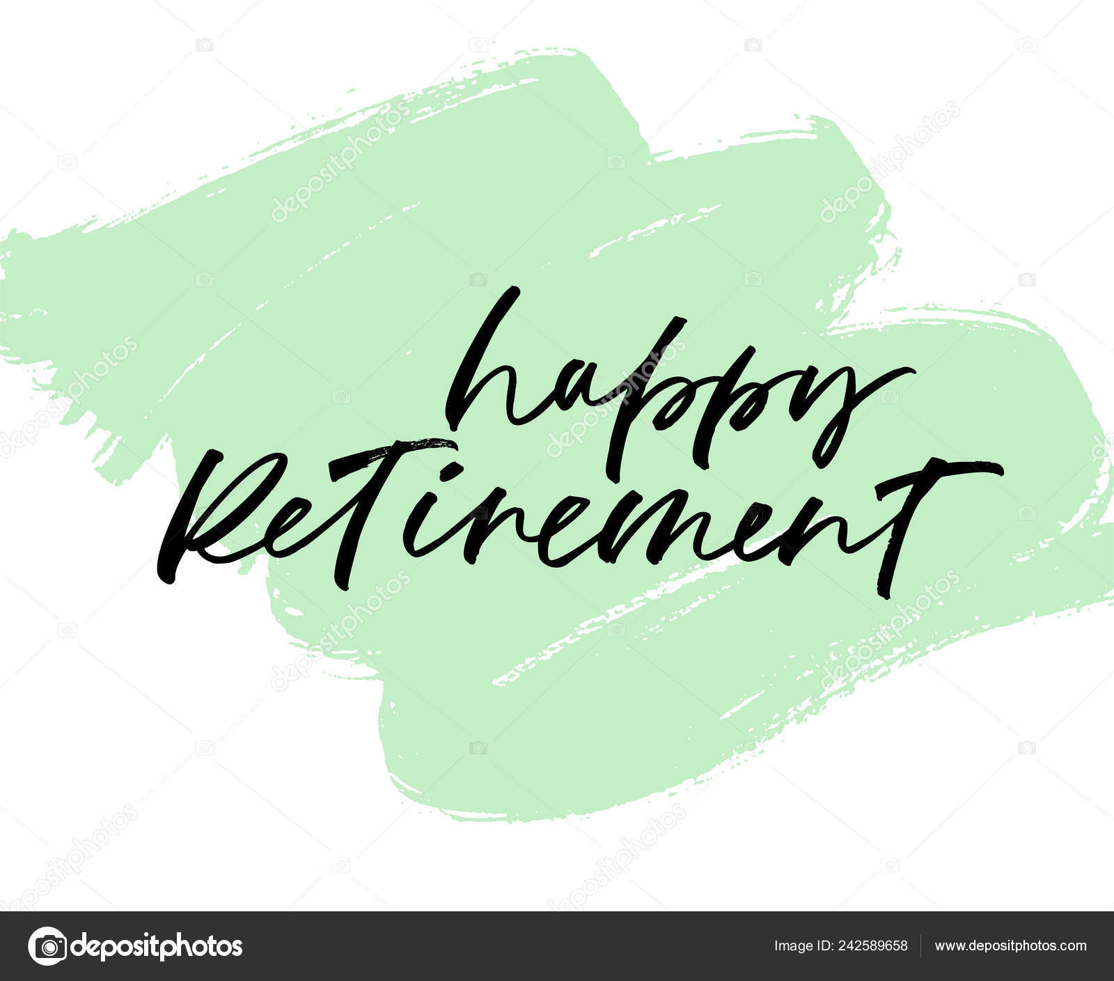 Happy Retirement Phrase Grunge Brush Stroke Beautiful Greeting ...