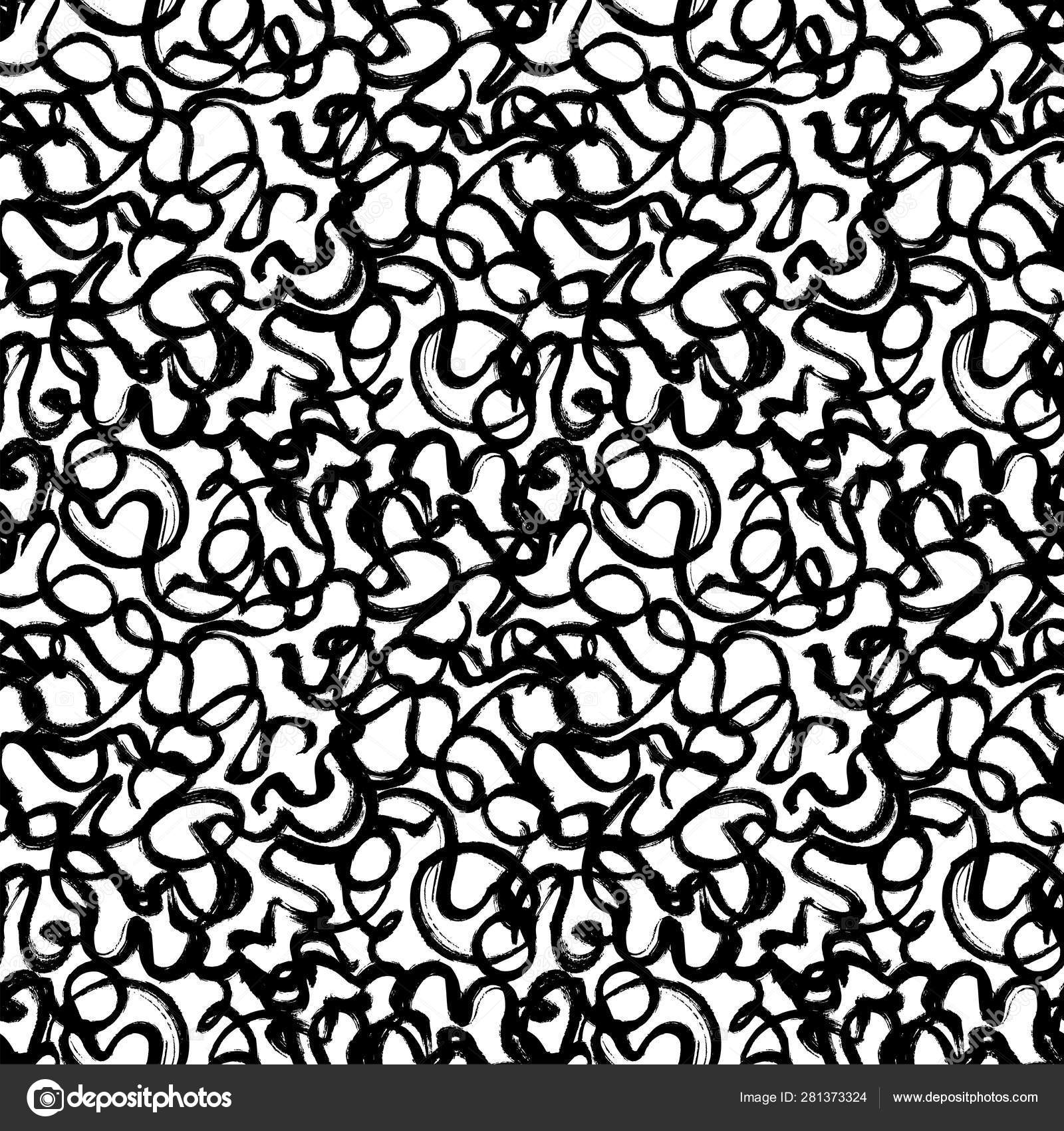 Simple geometric texture with doodles and freehands swirls. Vector ...