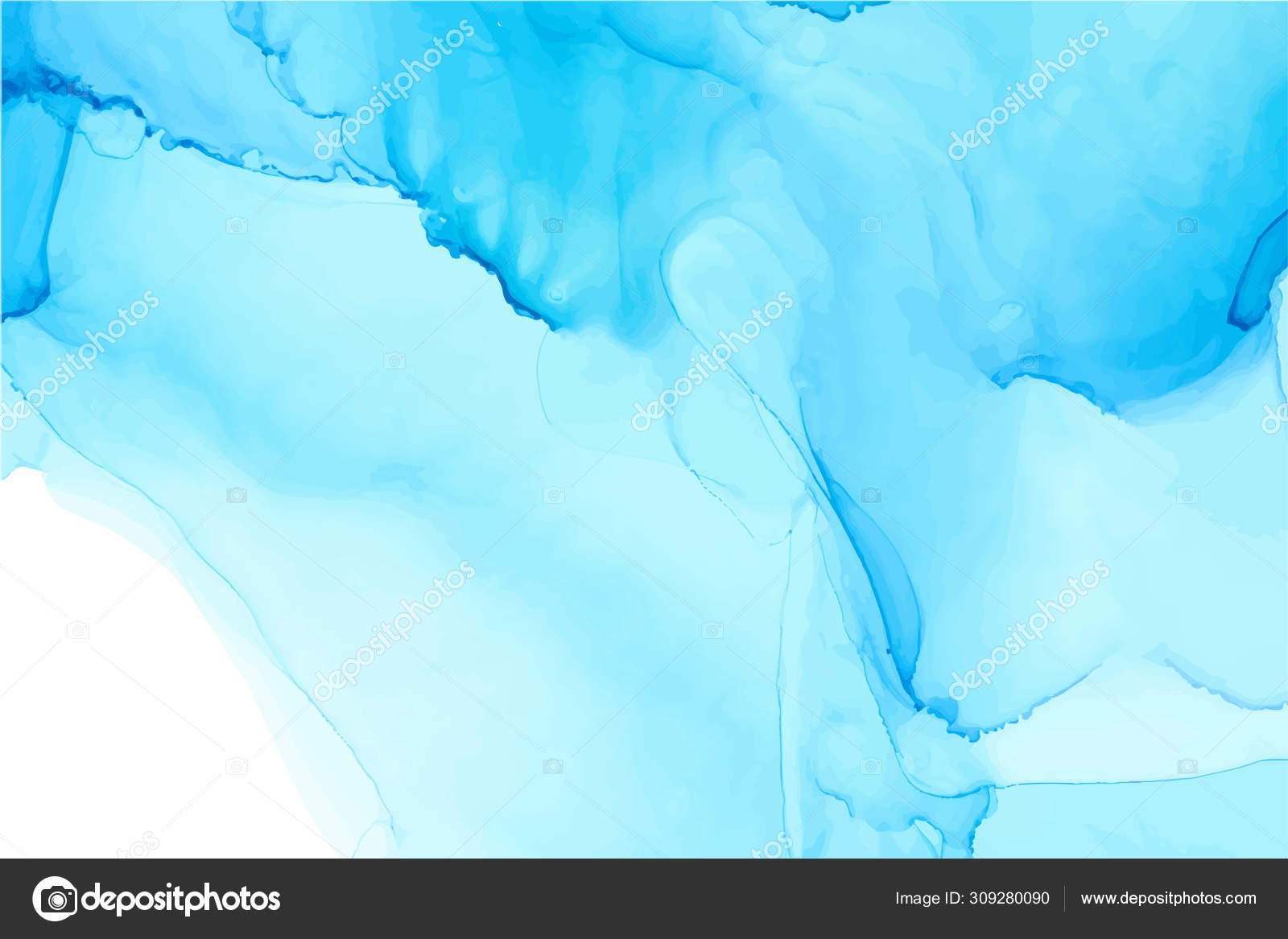 Light blue watercolor vector texture background. Alcohol ink art. Stock ...