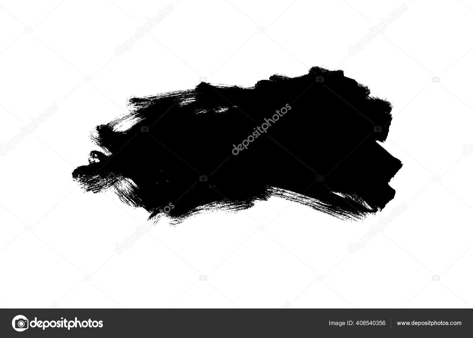 Vector pintura negra, forma de trazo de pincel de tinta. Vector de ...