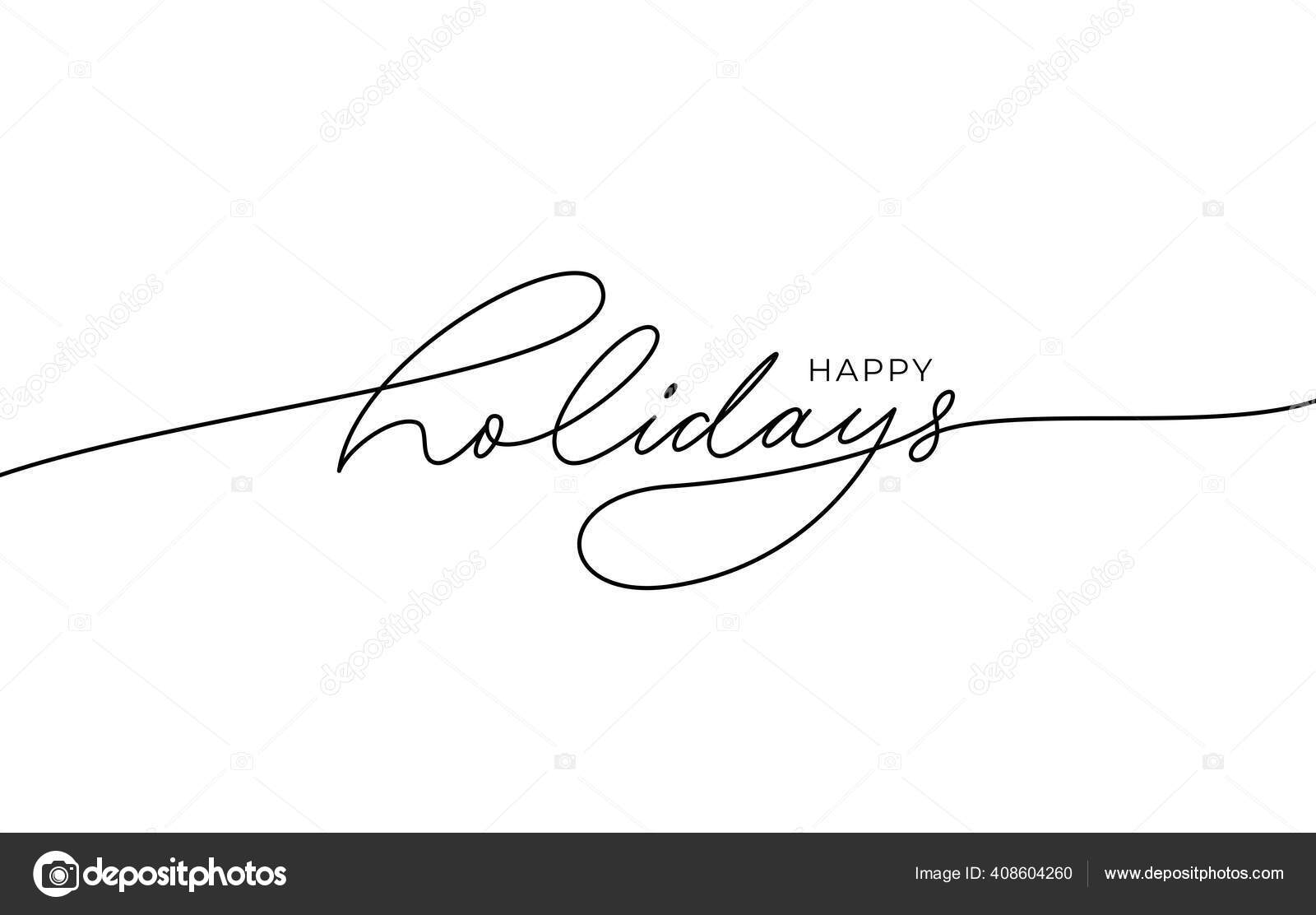 Happy Holidays Black And White Card