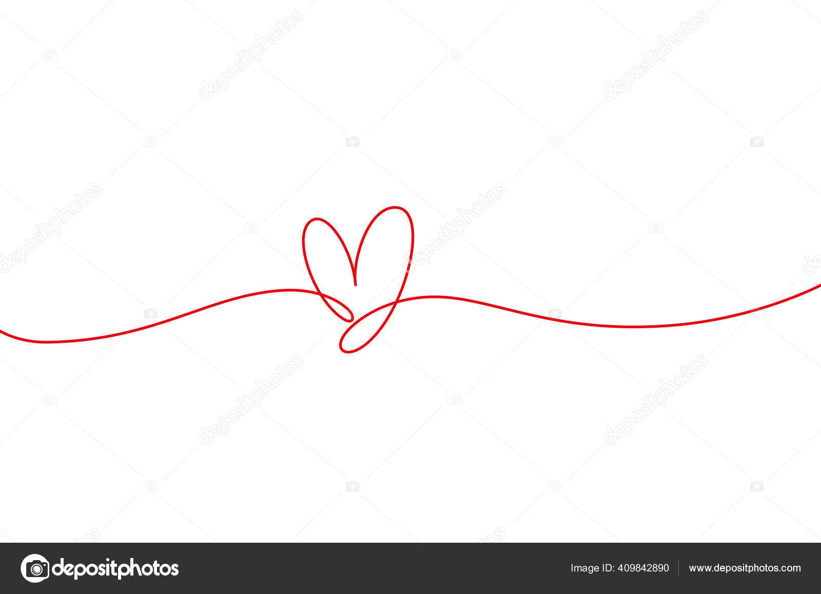 Heart shape mono line. Continuous line icon. Stock Vector Image by ...