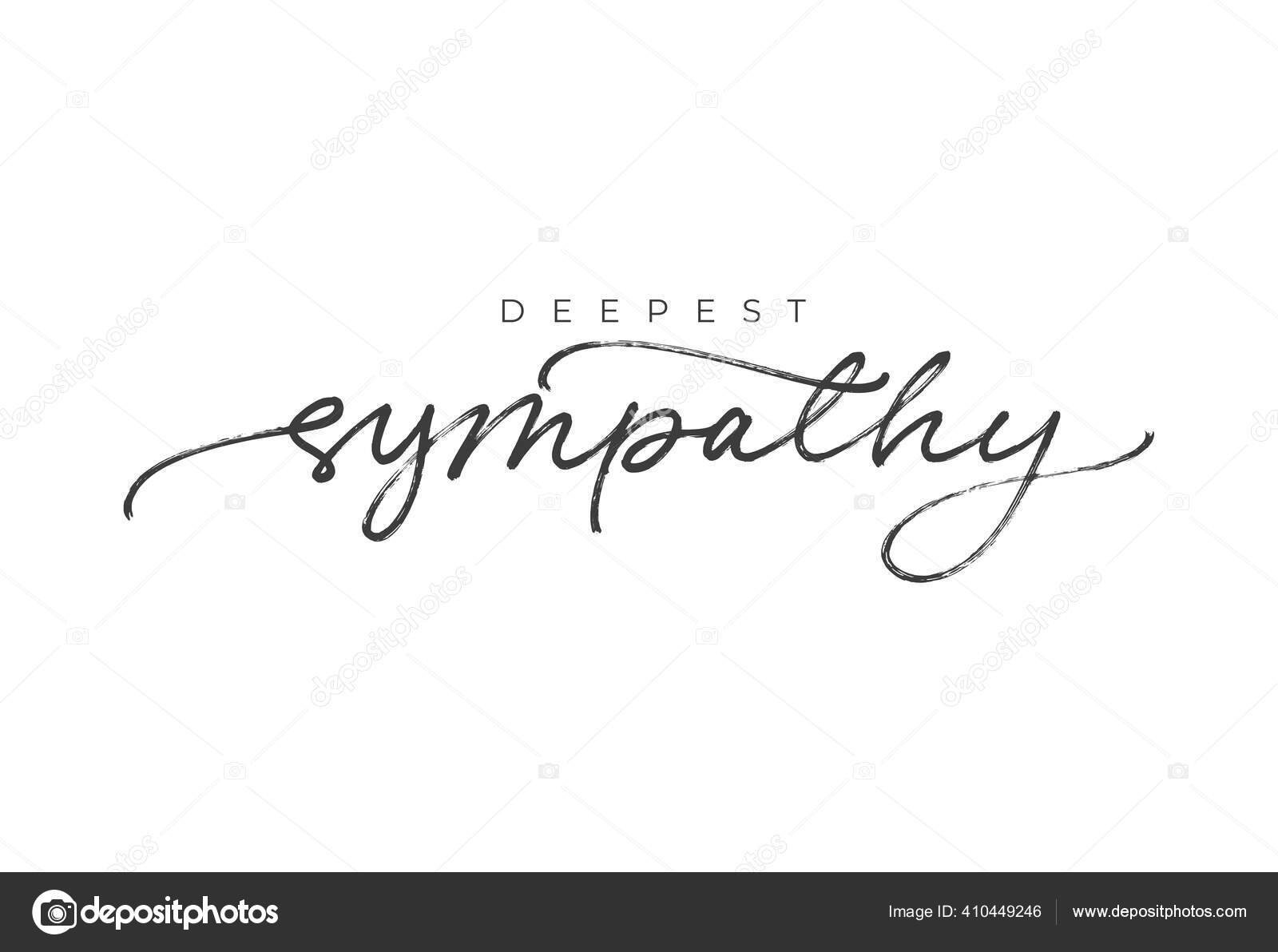With sympathy hand drawn vector calligraphy. Stock Vector Image by ...