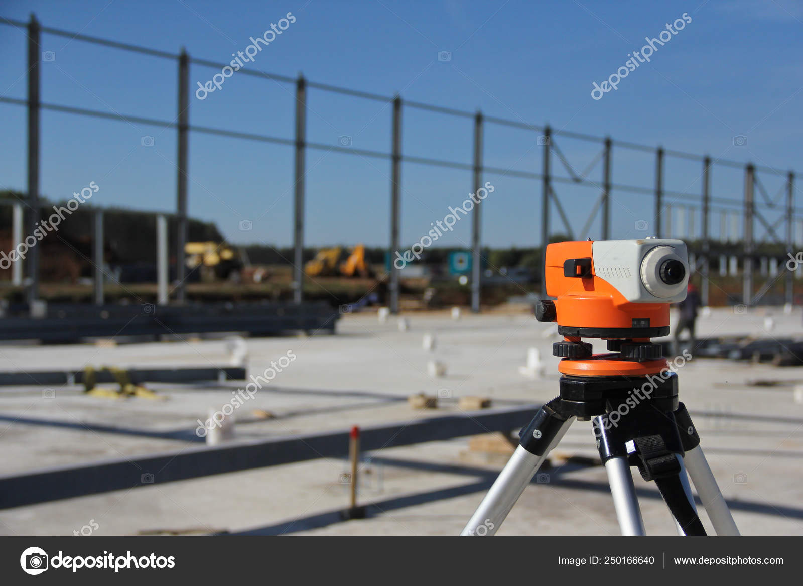 Theodolite Construction Site Geodetic Tool Measuring Ground Level ...