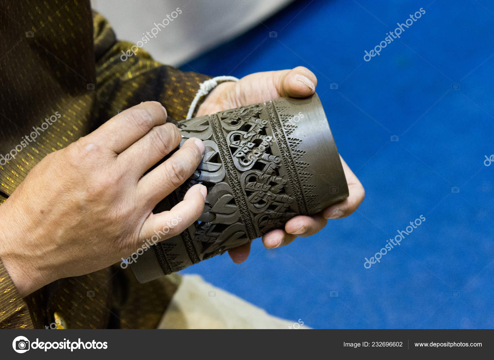 Pottery Carving Pattern Engraving Patterns — Stock Photo © prarinya ...