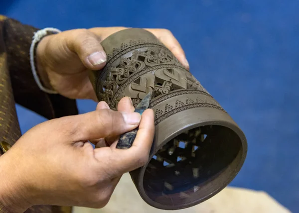 Pottery Carving Pattern Engraving Patterns — Stock Photo © prarinya ...