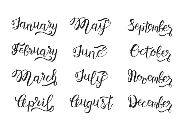 Months lettering imágenes de stock de arte vectorial | Depositphotos