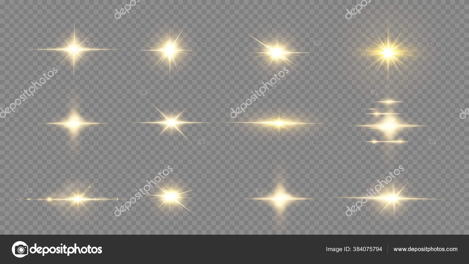 Shining stars, beautiful golden rays. Vector Stock Vector by ...
