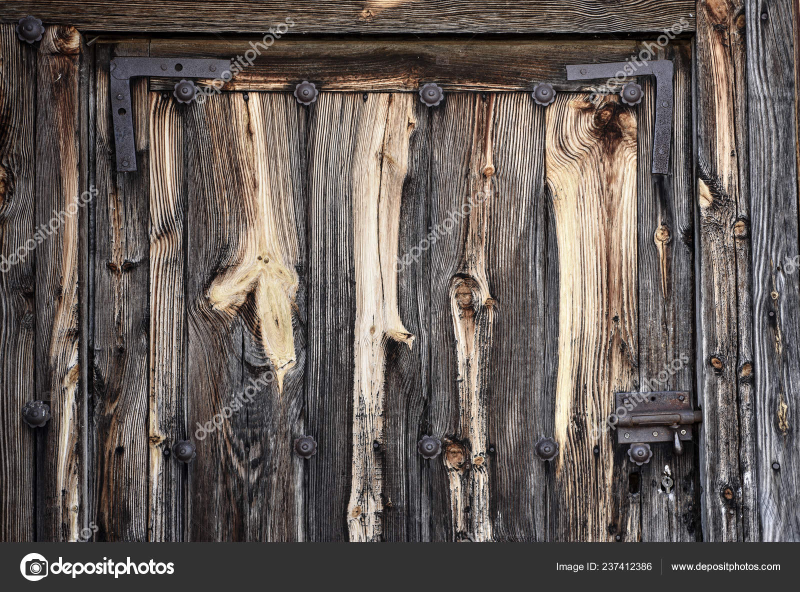 Old Aged Wood Rustic Door Detail Texture Stock Photo by ...